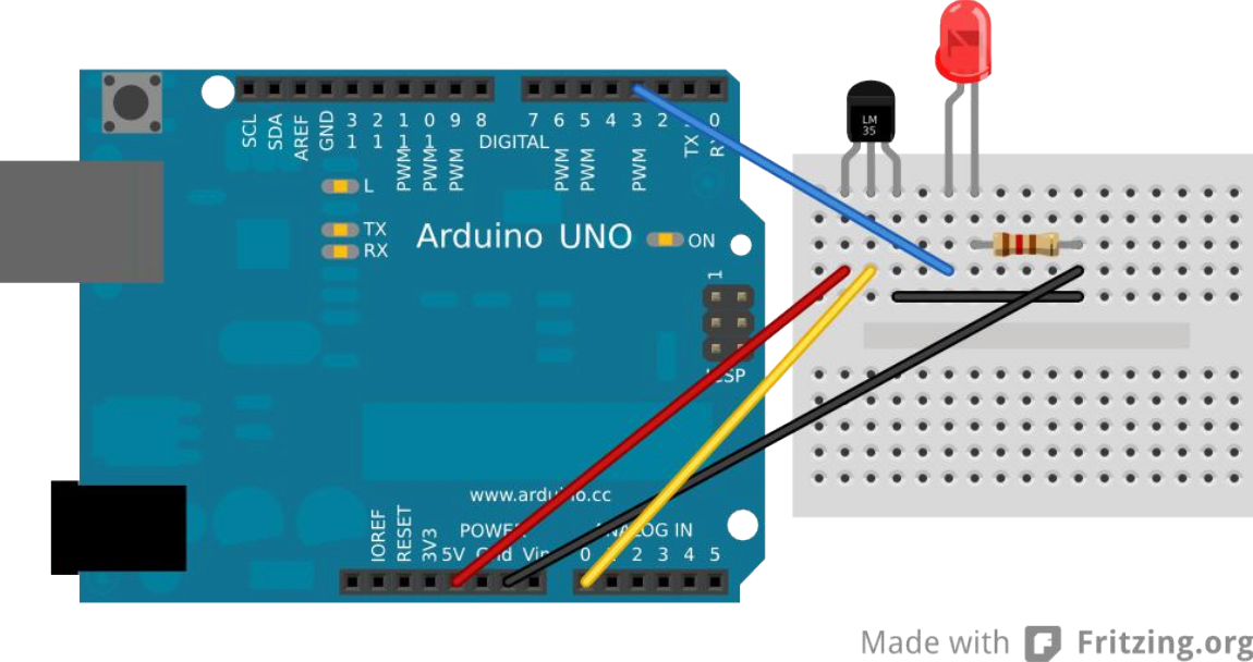 Arduino schematic made with Fritzing.org